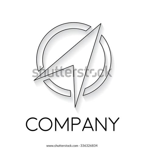 Vector Sign Abstract Compass Linear Style Stock Vector Royalty Free