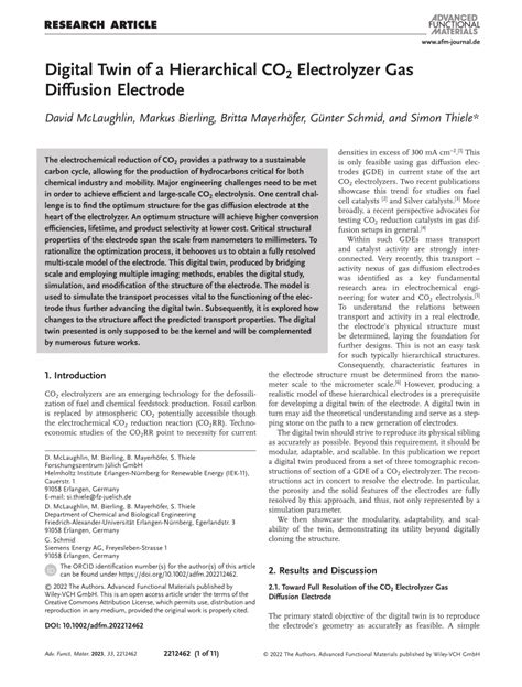 Pdf Digital Twin Of A Hierarchical Co2 Electrolyzer Gas Diffusion