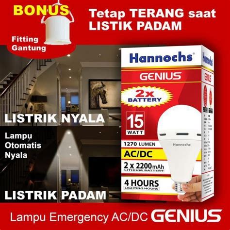 Jual Lampu Emergency Led Hannochs Genius Watt Watt Watt Watt Watt Lampu
