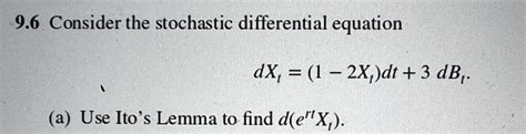 Solved 9 6 ﻿consider The Stochastic Differential