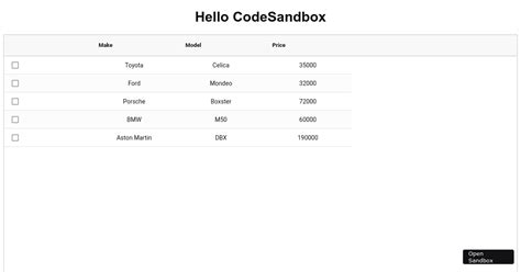 React Codesandbox