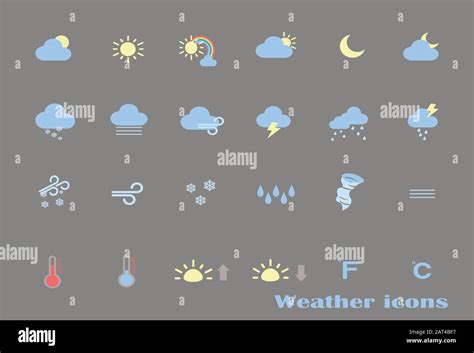 Vector Weather Forecast Symbols Stock Vector Image And Art Alamy