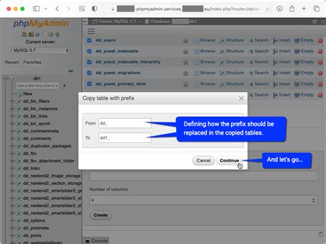 Copy Table With Prefix Does Nothing And Shows No Error Either · Issue 17958 · Phpmyadmin