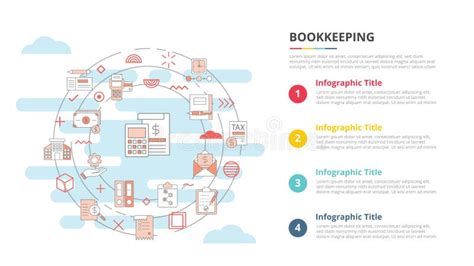 Bookkeeping Concept For Infographic Template Banner With Four Point
