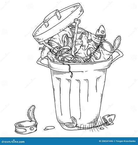 Overflowing Trash Recycle Bin Waste Have Been Disposed Improper