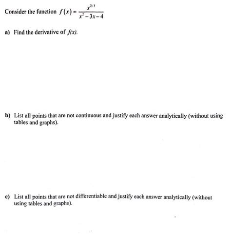 solved consider the function f x x2−3x−4x2 3 a find the
