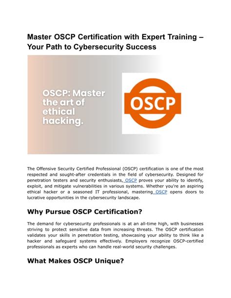 Ppt Master Oscp Certification With Expert Training Your Path To Ppt Master Oscp Certification With Expert Training Your Path To