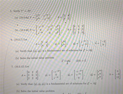 Solved 4 Rewrite The System In Matrix From And Verify That