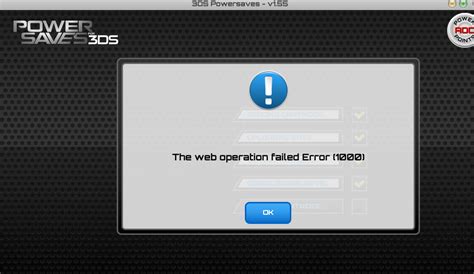 The Web Operation Failed Error 1000 Rpowersaves3ds