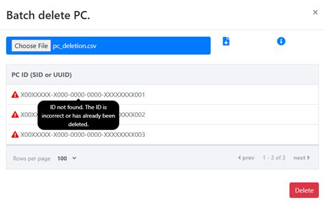 Delete A Batch Of Pcs With Csv Yubion Portal Guide