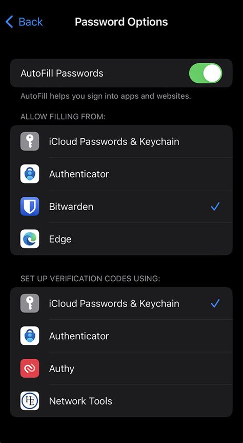 add bitwarden as a provider for verification codes on ios password