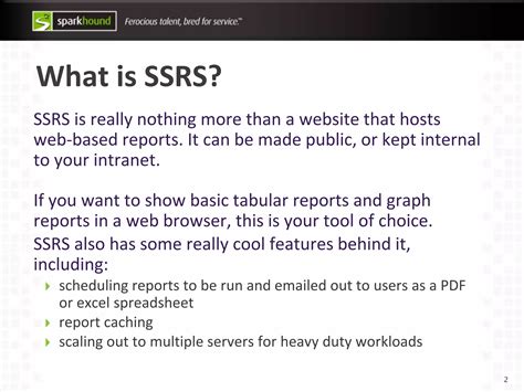 Sql Server Reporting Services Ssrs 101 Pptx