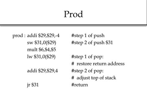 PPT Procedures 2a MIPS Code Examples PowerPoint Presentation Free Download ID 144415