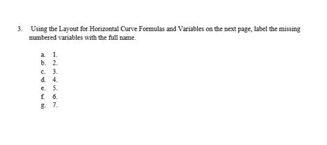 Solved Using The Layout For Horizontal Curve Formulas And Chegg Com