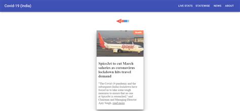 Github Tandonpushkar Covid Live Reactjs A Simple Progressive Web App That Shows The Number