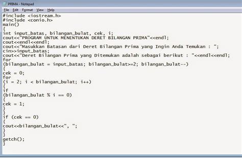 Deret Bilangan Prima C Idiot