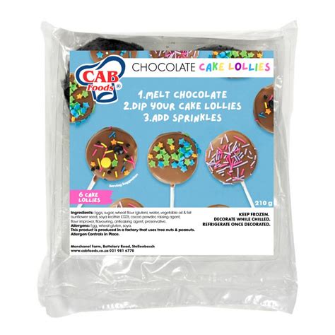 Chocolate Cake Lollies Pack Of 6 Za