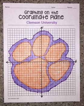 Clemson University Graphing On The Coordinate Plane By Bobby S TpT