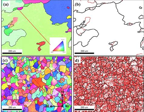 Ipf Coloring Map And Grain Boundary Map With Hagb 15° In Black Lines