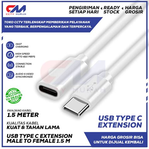 Jual Kabel Extension Perpanjangan Kabel Type C Male To Type C Female Version Smartfphone