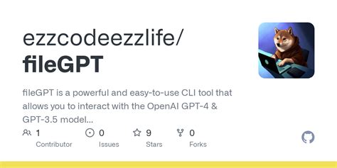 Github Ezzcodeezzlife Filegpt Filegpt Is A Powerful And Easy To Use Cli Tool That Allows You