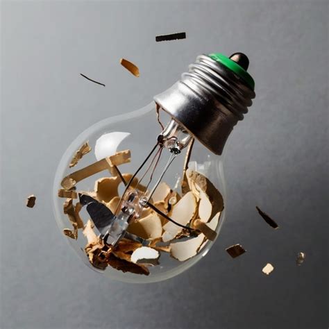 A Light Bulb With A Green Top That Saysthe Bottom Of Its Glass Premium Ai Generated Image