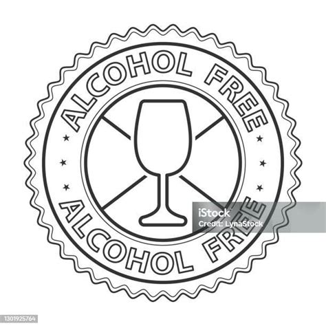 알코올 무료 배지 로고 아이콘 흰색 배경에서 격리된 벡터 그림입니다 라벨 또는 스티커 플랫 디자인 건강한 식품 개념 식품 포장 또는 식이 제품 영양 기호에 대한 기호 개념에