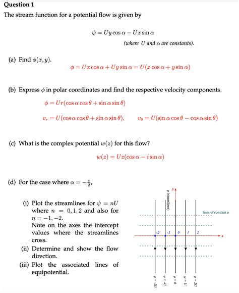 Solved The Stream Function For A Potential Flow Is Given By Chegg