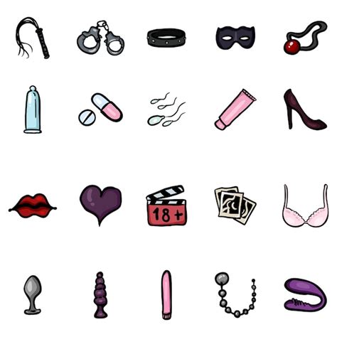 Premium Vector Vector Set Of Color Doodle Sex Shop Icons