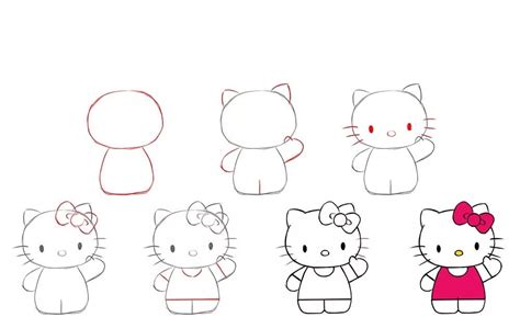 Легкие рисунки для срисовки карандашом хелло китти