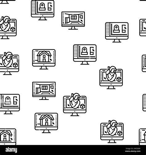 3d Modelling Software And Device Vector Seamless Pattern Stock Vector Image And Art Alamy