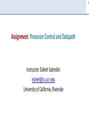 Processor Control And Datapath Logic Speed And Control Course Hero