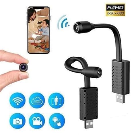 Smallest Mini Spy Hidden Camera 1080p Portable Wifi Small Hd Nanny Cam With 360° Flexible