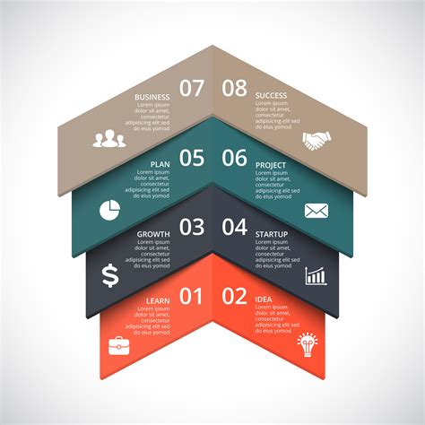 箭头关键要素罗列ppt图形 疯狂ppt