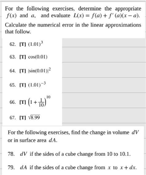 Solved For The Following Exercises Determine The Chegg