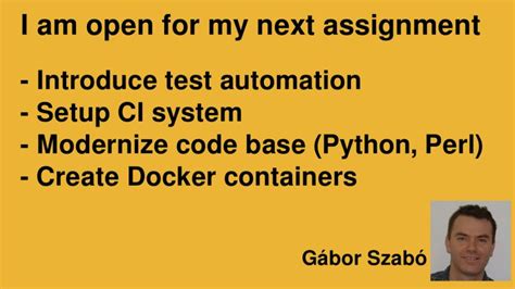 Gábor Szabó On Linkedin Test Automation Ci Refactoring Docker
