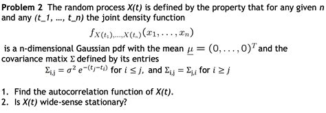 Solved Problem The Random Process X T Is Defined By The Chegg