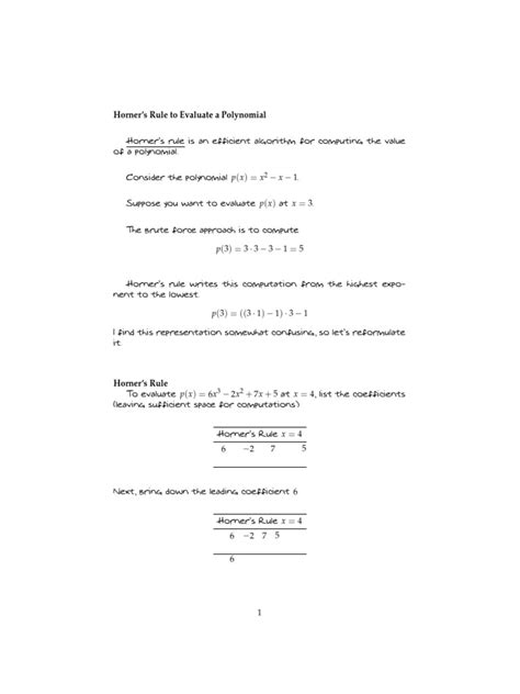 horner polynomial pdf polynomial numerical analysis