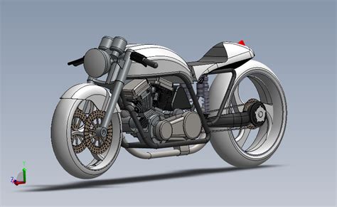赛车手摩托车solidworks 2011模型图纸下载 懒石网