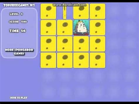 Spongebob Memory Game Flash Game YouTube