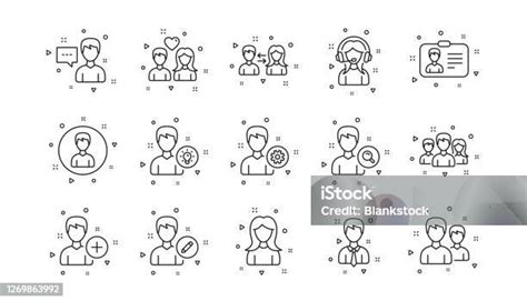 사용자 줄 아이콘입니다 프로필 그룹 및 지원 선형 아이콘 집합입니다 벡터 0명에 대한 스톡 벡터 아트 및 기타 이미지 0명 고급 남성상 Istock
