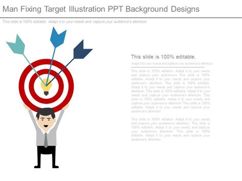 Man Fixing Target Illustration Ppt Background Designs