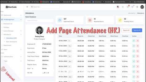 Add Page Attendance Hr Management Laravel 11 Youtube