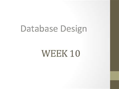 Database Design Week 10 Table Instance Charts Create