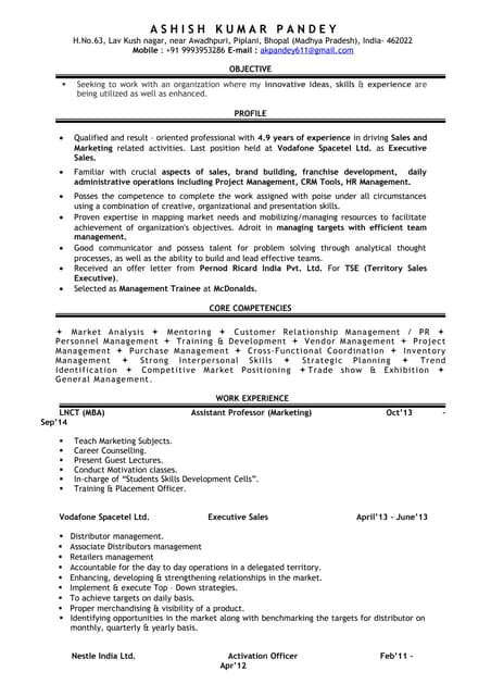 ashish kumar pandey experience 11 pdf