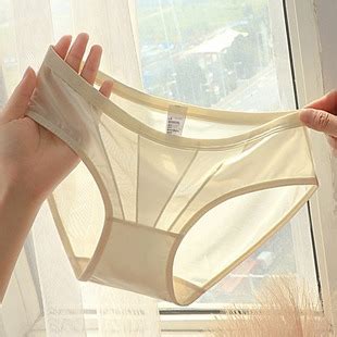 简约法式 轻奢蕾丝内裤女性感低腰缎面冰丝网纱透明舒适三角裤头 阿里巴巴