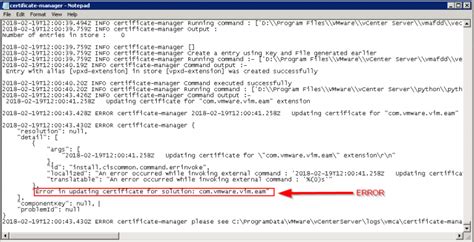 VCenter 6 0 U2 SSL Regeneration ERROR Error In Updating Certificate