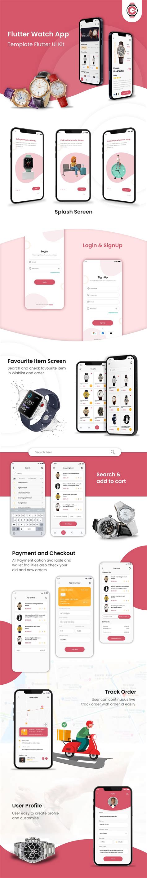 flutter watch shopping app ui kit code market