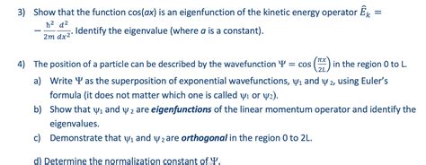 solved 3 show that the function cos ax is an