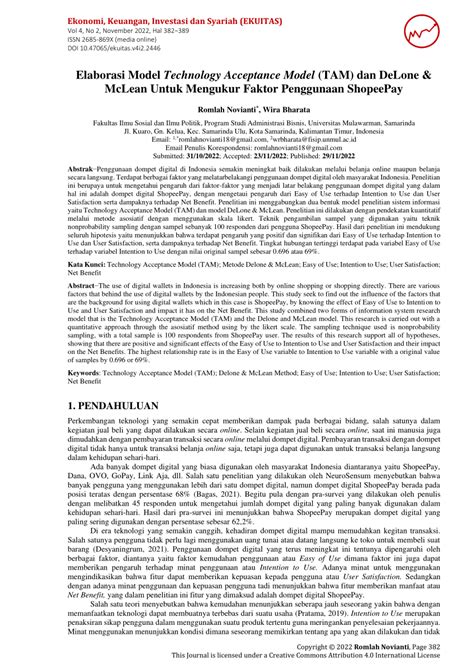 Pdf Elaborasi Model Technology Acceptance Model Tam Dan Delone And Mclean Untuk Mengukur